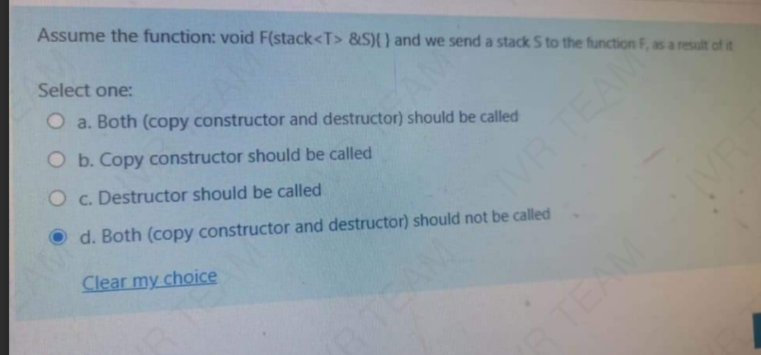 Solved Assume the function: void stack &S ﻿and we send a | Chegg.com