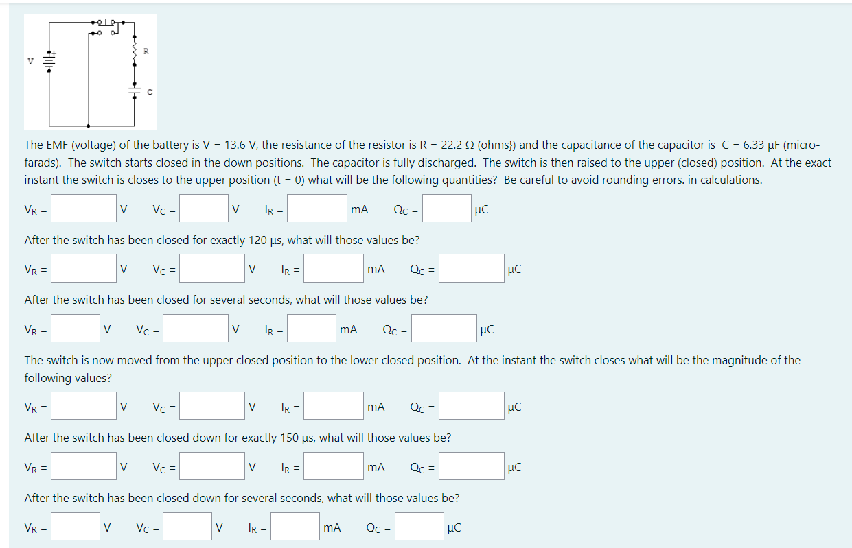 Solved The EMF (voltage) of the battery is V=13.6 V, the | Chegg.com