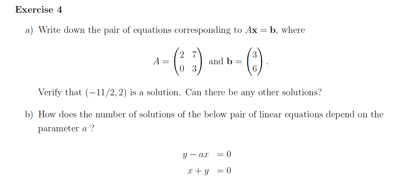 Solved a) Write down the pair of equations corresponding to | Chegg.com