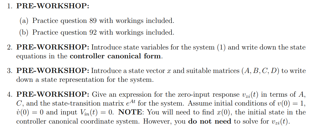 Solved In MATLAB a continuous-time state representation can | Chegg.com