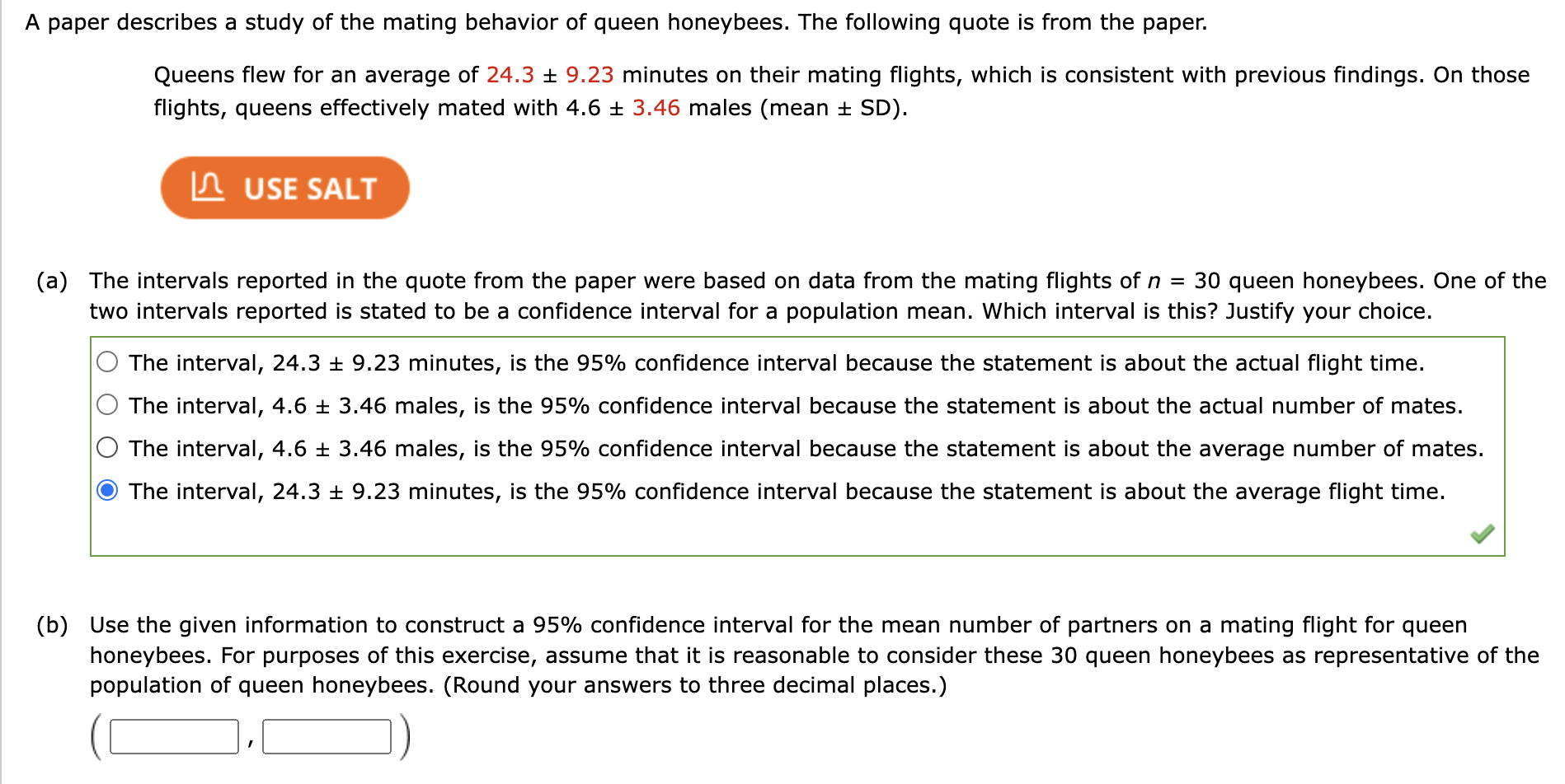 Solved A paper describes a study of the mating behavior of | Chegg.com