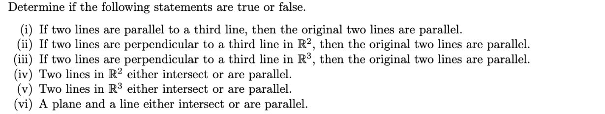 Solved Determine if the following statements are true or | Chegg.com