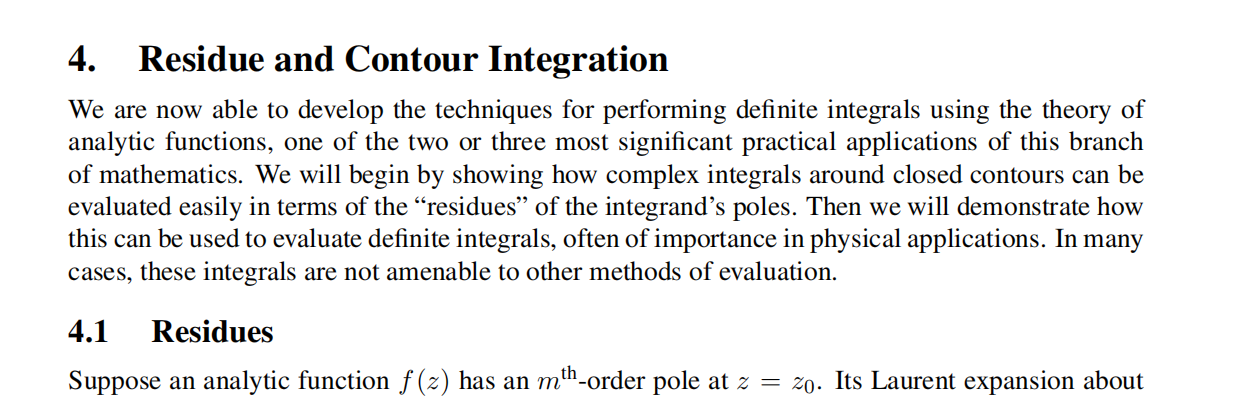 Solved 4. Residue and Contour Integration We are now able to | Chegg.com