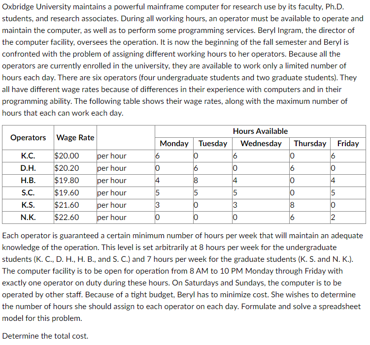 Solved I Have To Solve This Problem Using Solver In Excel