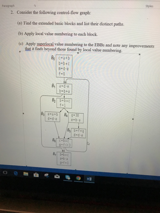 Solved Styles Paragraph 2. Consider the following | Chegg.com