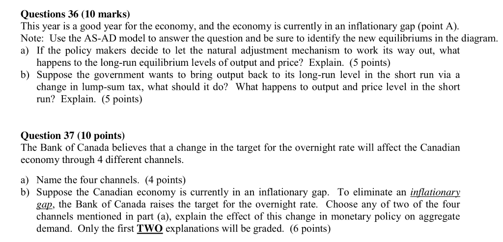 Questions 36 (10 marks) This year is a good year for | Chegg.com