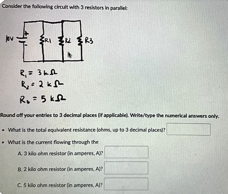 Solved Consider the following circuit with 3 resistors in | Chegg.com
