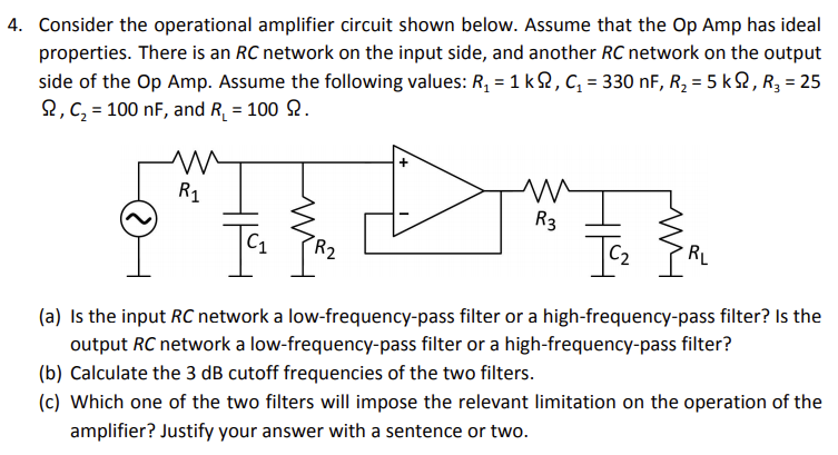 Solved 4. Consider the operational amplifier circuit shown | Chegg.com