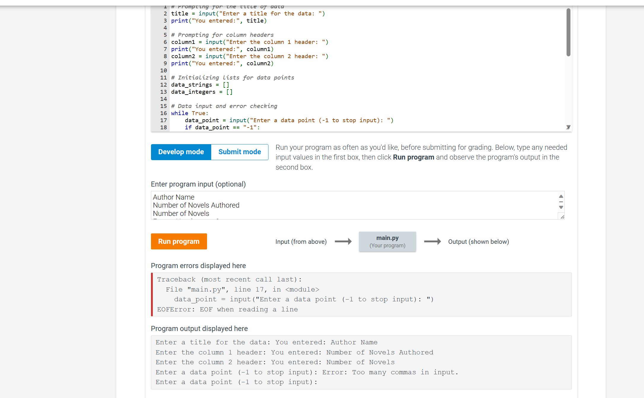 Solved need help with this error title = ﻿input ("Enter a | Chegg.com