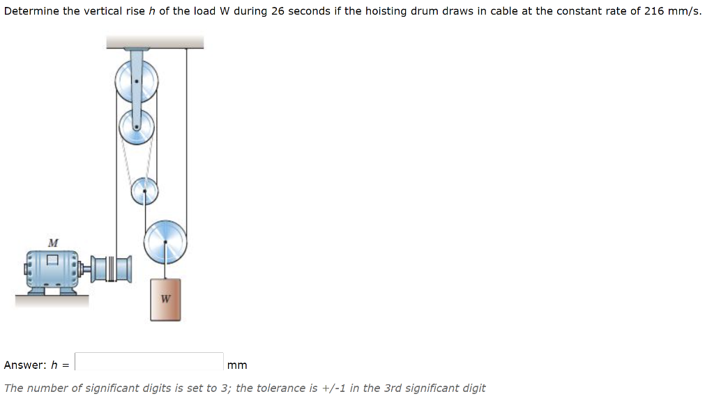 Solved Determine the vertical rise h of the load w during 26 | Chegg.com