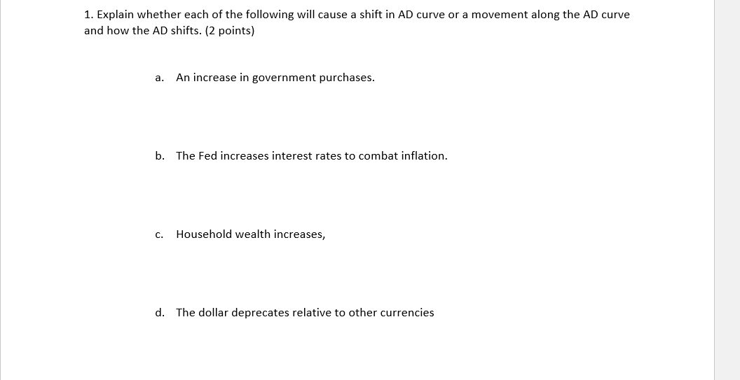 Solved 1. Explain whether each of the following will cause a | Chegg.com