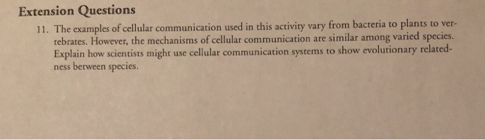 Solved Extension Questions 11. The examples of cellular | Chegg.com