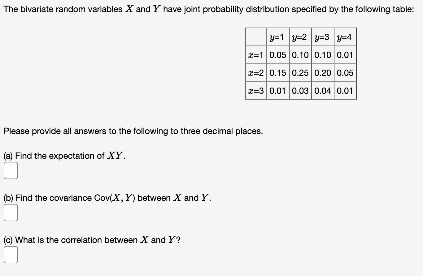 Solved The bivariate random variables X and Y have joint | Chegg.com