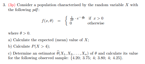 Solved Consider a population characterised by the random | Chegg.com
