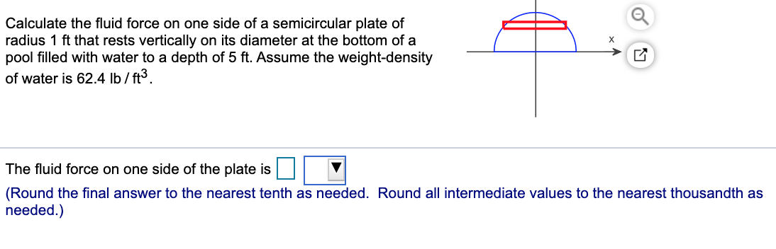 Solved Calculate the fluid force on one side of a | Chegg.com