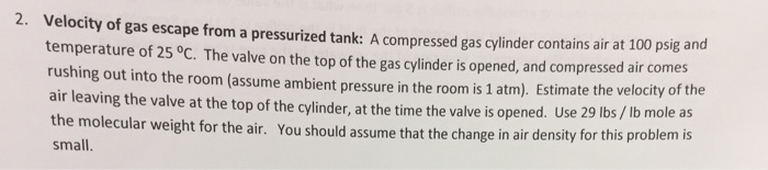 Solved Velocity of gas escape from a pressurized tank: A | Chegg.com