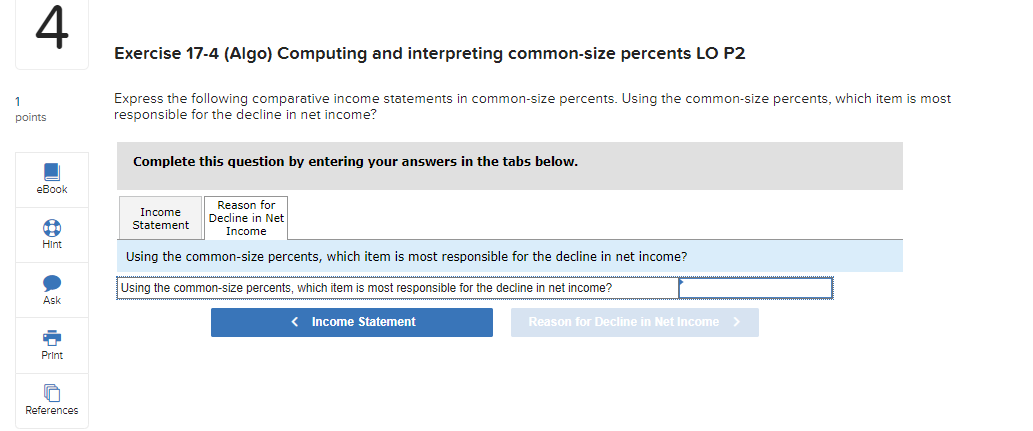 Solved Exercise 17-4 (Algo) Computing and interpreting | Chegg.com
