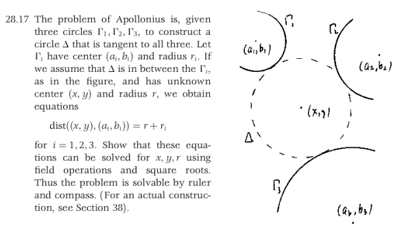 Solved 28.17 The problem of Apollonius is, given ri. three | Chegg.com