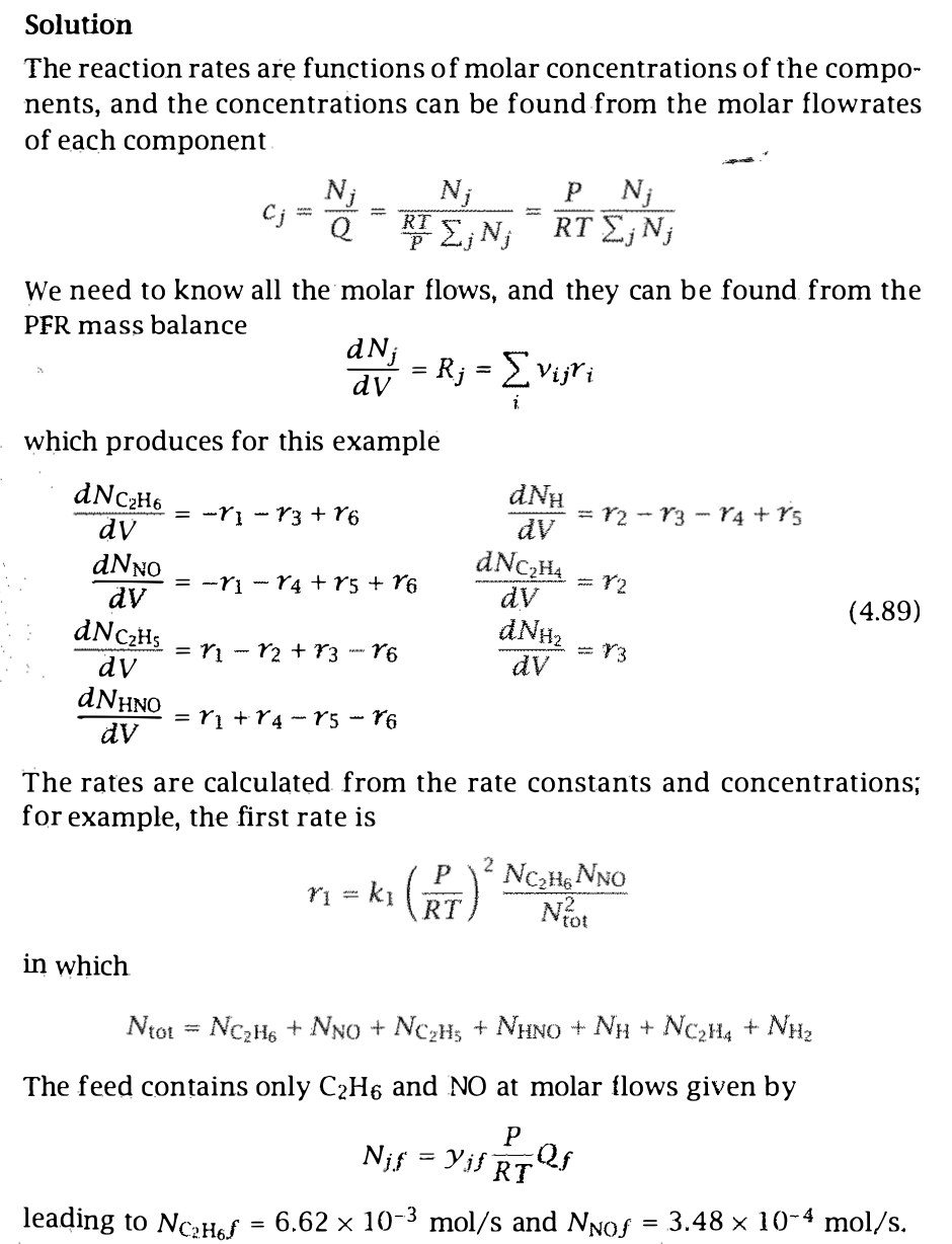 Example 4.7 (Ethane pyrolysis in the presence of NO - | Chegg.com