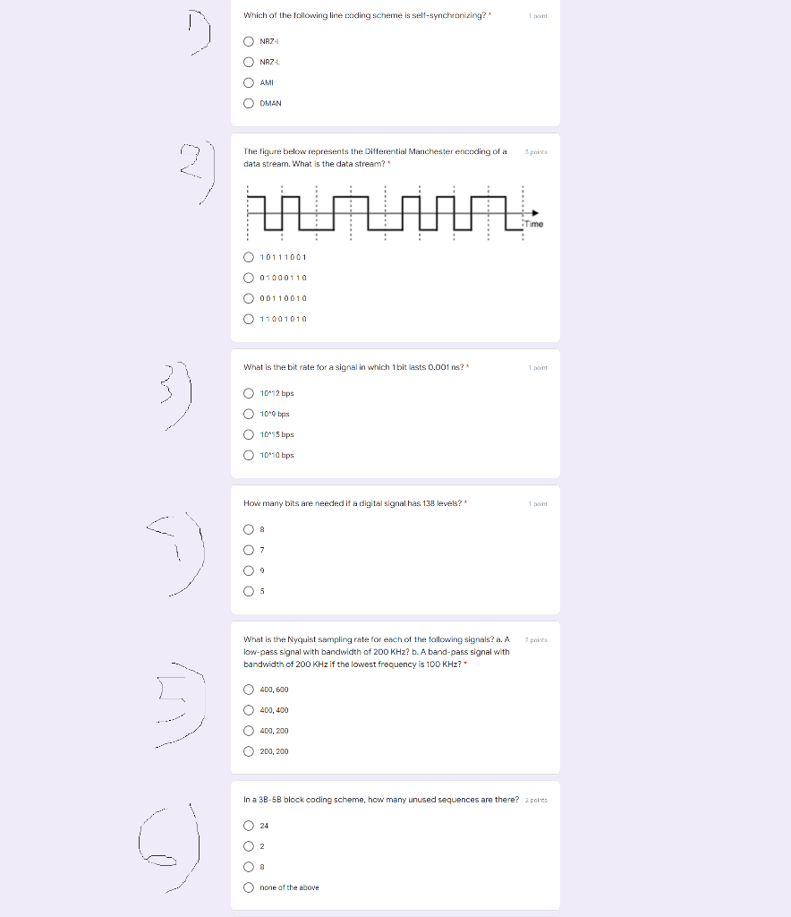 Solved Which of the following line coding scheme is | Chegg.com