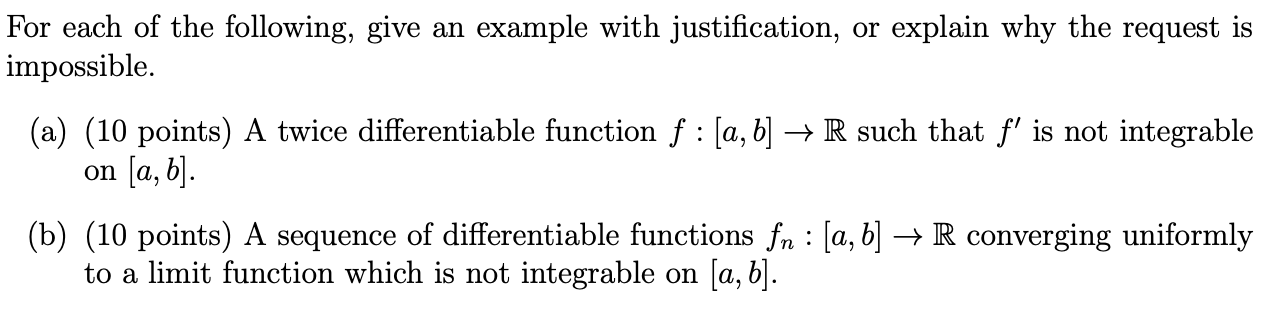 Solved For each of the following, give an example with | Chegg.com