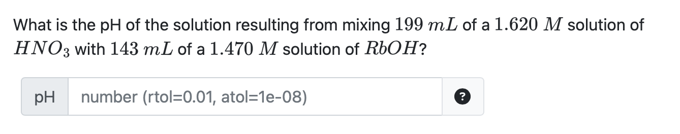 Solved What is the pH of the solution resulting from mixing | Chegg.com