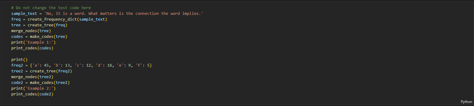Solved ] Task 5. Get codes from the tree Points: 5 Obtain | Chegg.com