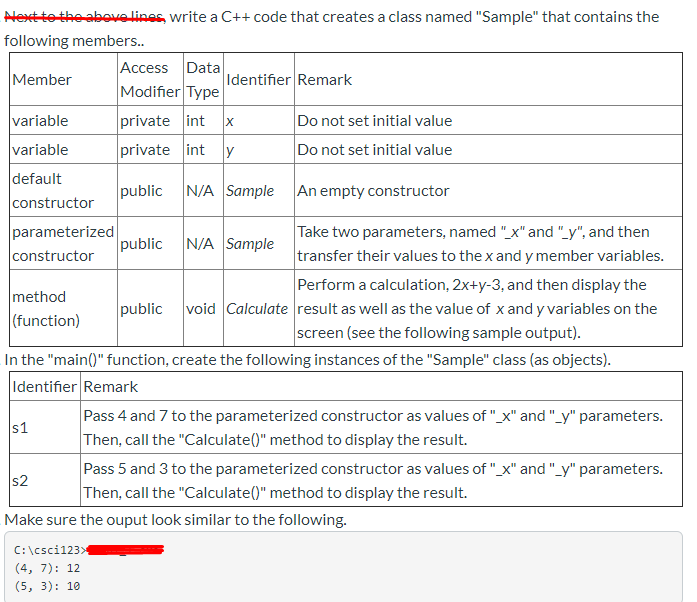 Solved X Next to the above lines write a C++ code that | Chegg.com