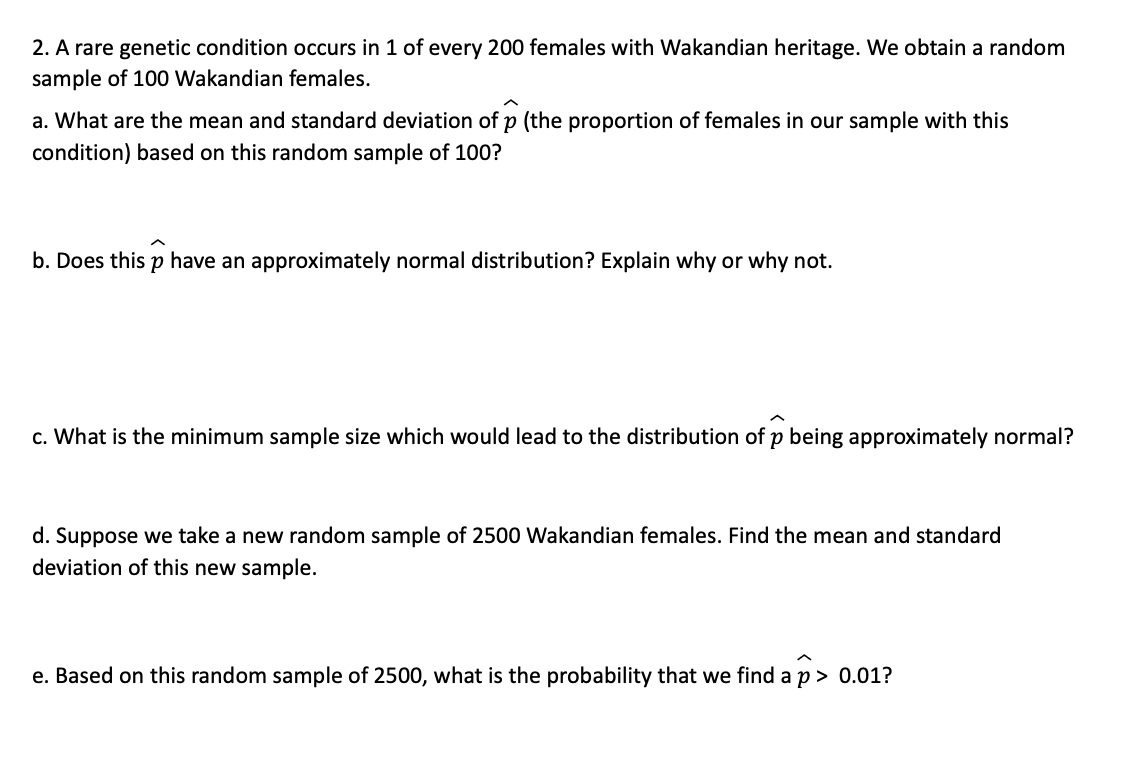 Solved A rare genetic condition occurs in 1 ﻿of every 200 | Chegg.com