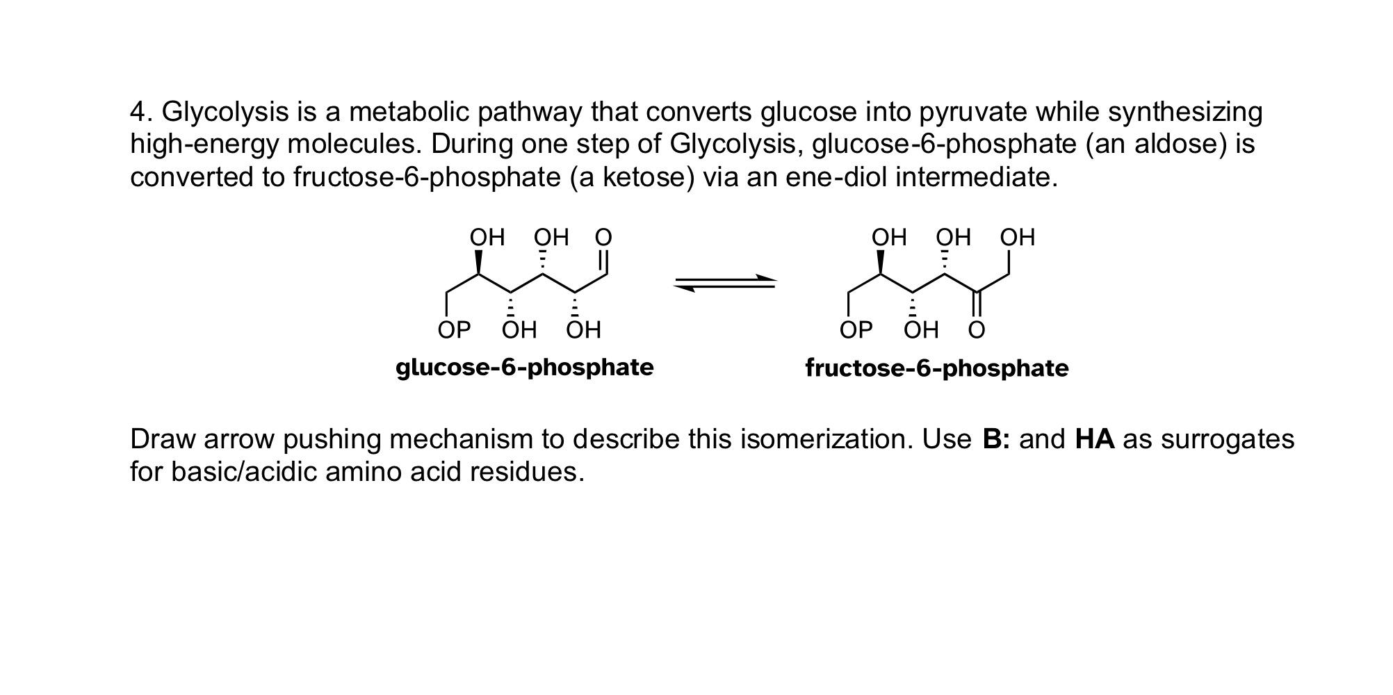 Solved 4. Glycolysis is a metabolic pathway that converts | Chegg.com