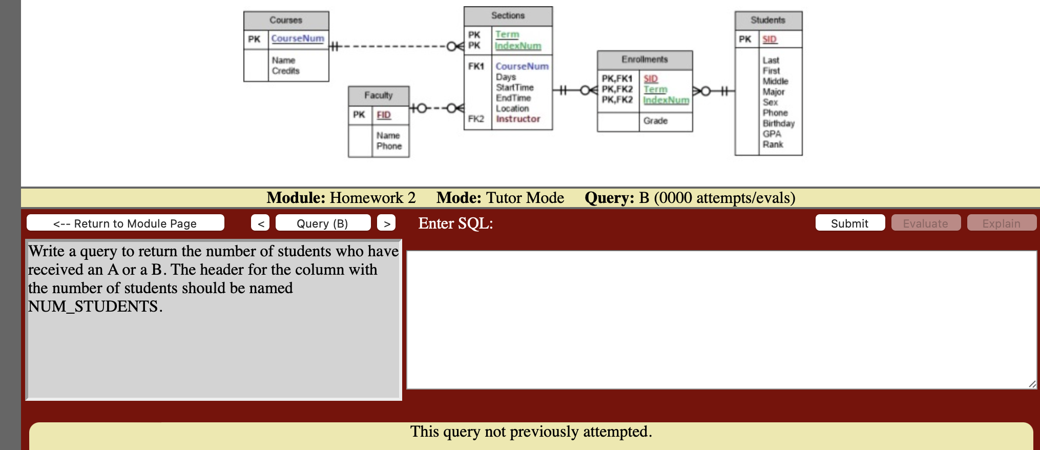 Solved Courses Sections Students PK Course Num PK Term PK | Chegg.com