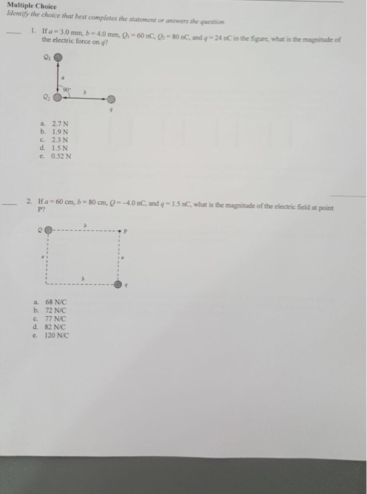 Solved Multiple Choice Identify the choice that best | Chegg.com