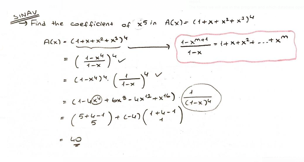 Solved - Computing coefficients of generating functions: The | Chegg.com
