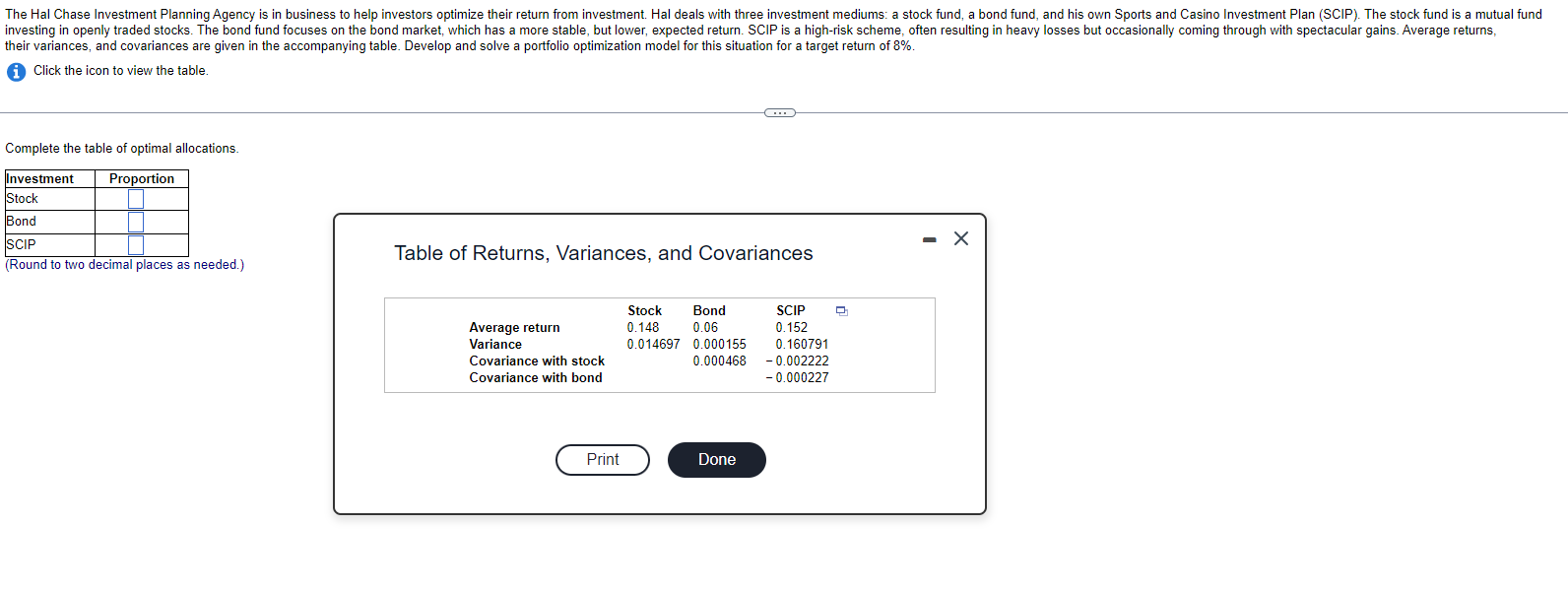 Solved their variances, and covariances are given in the | Chegg.com