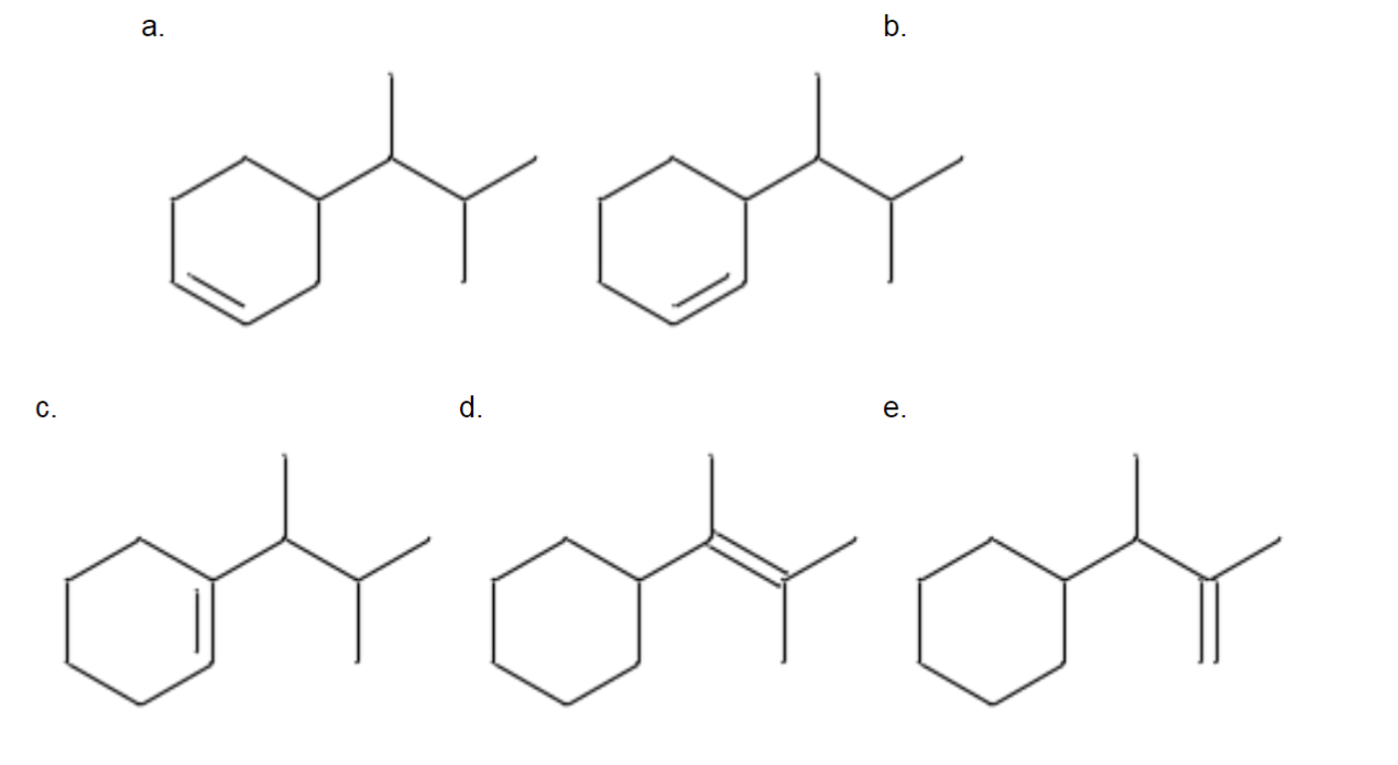 Solved Choose the most stable alkene of the following group | Chegg.com