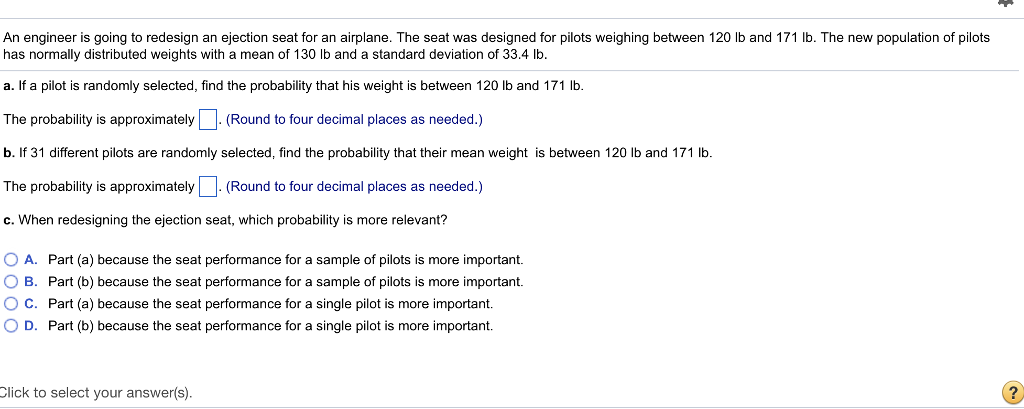 Solved An engineer is going to redesign an ejection seat for | Chegg.com