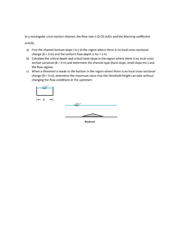 Solved In a rectangular cross-section channel, the flow rate | Chegg.com