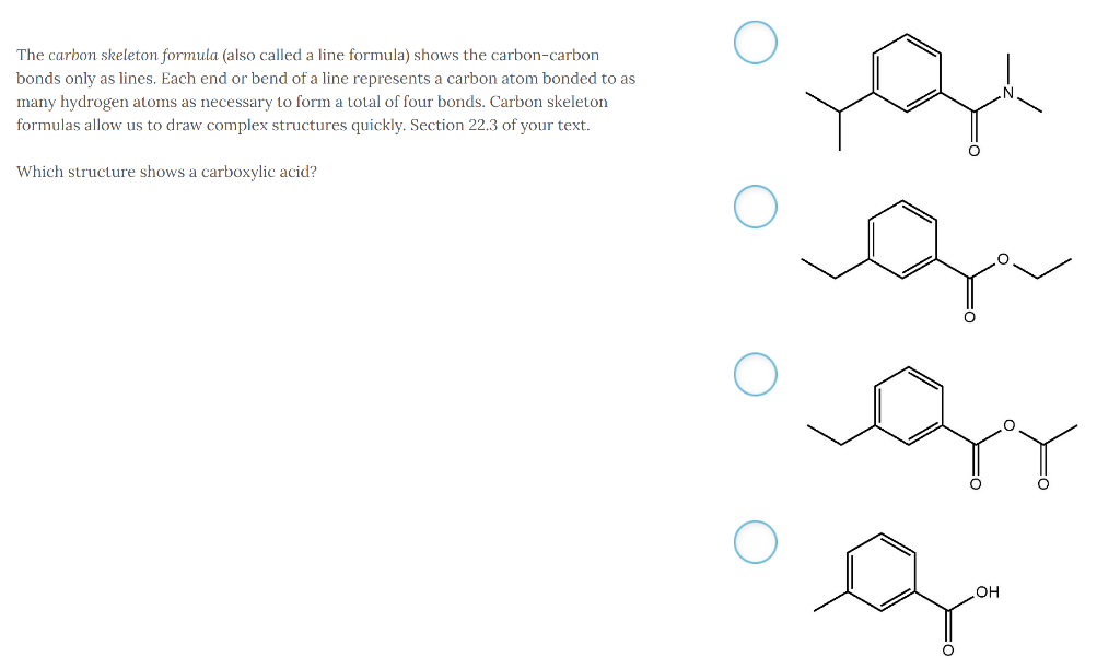 Solved The carbon skeleton formula (also called a line | Chegg.com