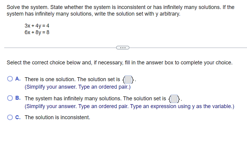 Solved Solve the system. State whether the system is | Chegg.com