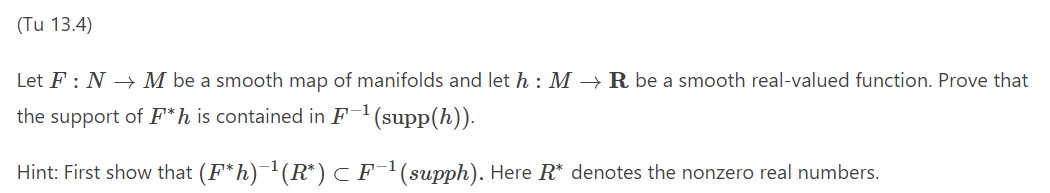 Solved Let F:N→M be a smooth map of manifolds and let h:M→R | Chegg.com