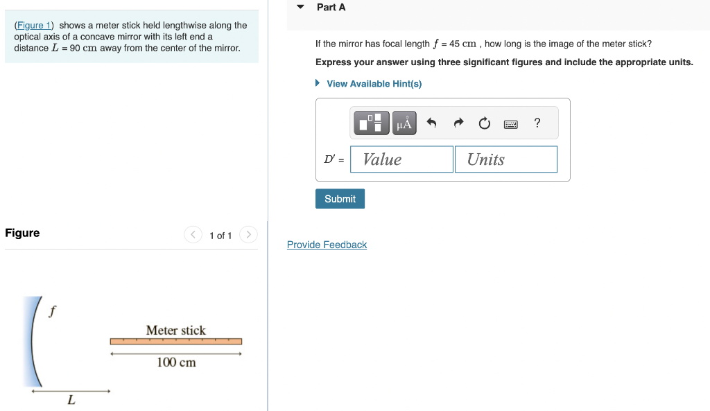 Solved (Figure 1) shows a meter stick held lengthwise along | Chegg.com