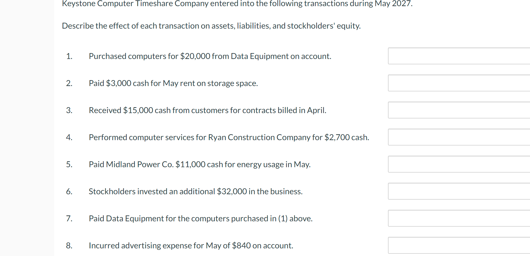 Solved these are the options for every question to choose | Chegg.com