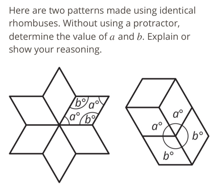 Solved Here are two patterns made using identical rhombuses. | Chegg.com