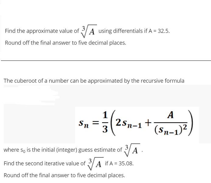 Solved Find the approximate value of 3 A using differentials | Chegg.com