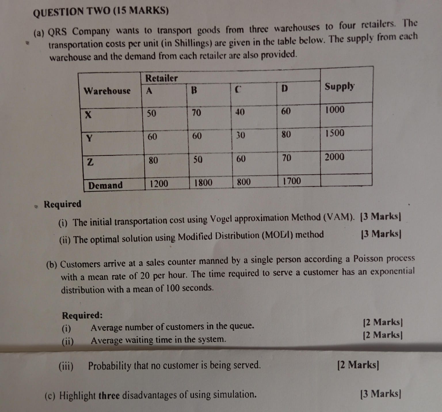 Solved QUESTION TWO (15 ﻿MARKS)(a) ﻿QRS Company wants to | Chegg.com