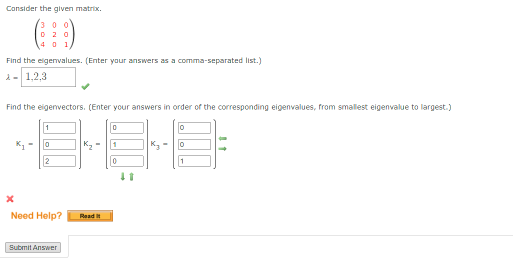 Solved Consider the given matrix. \\[ | Chegg.com