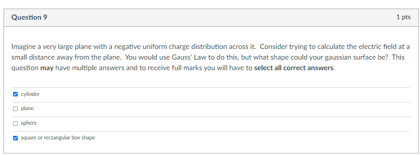 Solved Question 9 1 pts Imagine a very large plane with a | Chegg.com