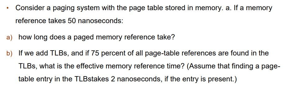 Solved Consider a paging system with the page table stored | Chegg.com