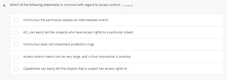 Solved 4. Which of the following statements is incorrect | Chegg.com
