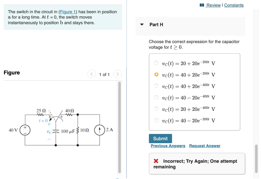 Solved M Review | Constants The switch in the circuit in | Chegg.com